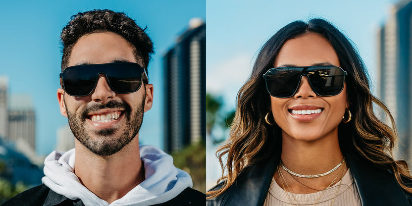 Nimble Beast Aviator Sunglasses - Gloss Black Top Bar Frame