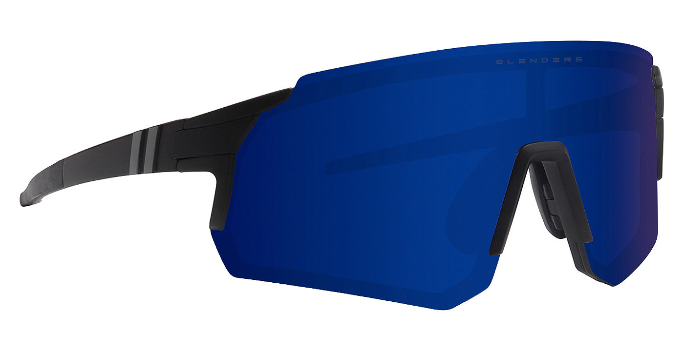 Smoke Vision Polarized Sunglasses - Black Wraparound Frame & Dark Navy ...