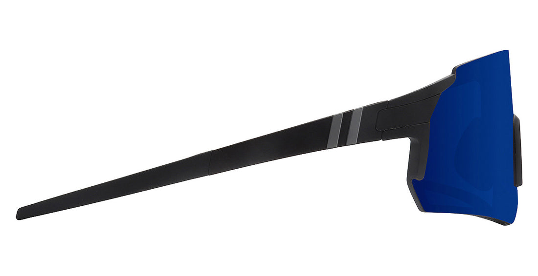 Smoke Vision Polarized Sunglasses - Black Wraparound Frame & Dark Navy ...