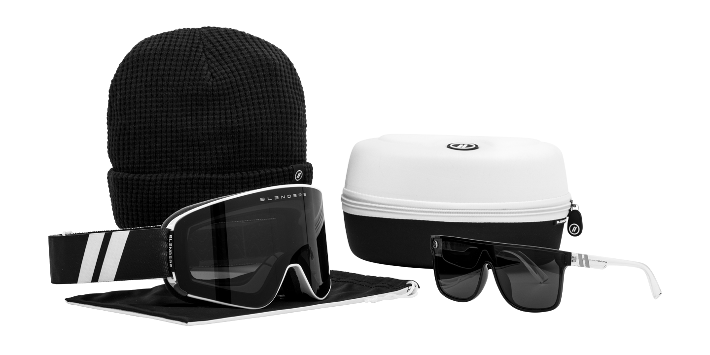 Alpine Ghost | Powder Pack - Black Snow Goggles With Black Waffle Knit ...