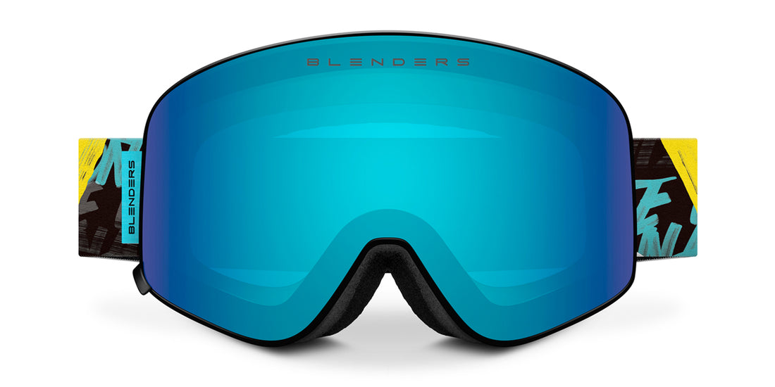 Arctic Motion Snow Goggles - Neon Blue & Yellow Lens Ski & Snowboard ...