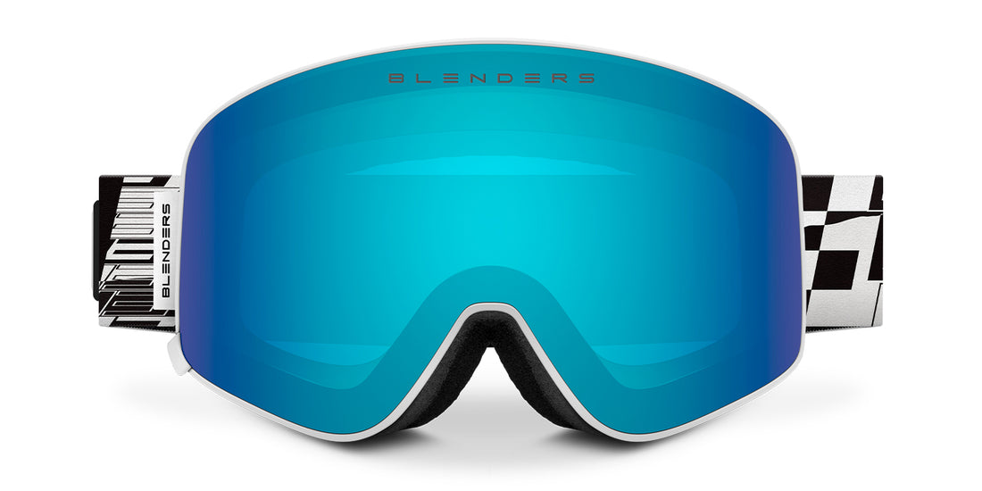 Dallas Alice Aura Snow Goggles - White Frame with Ice Blue Lens Ski ...