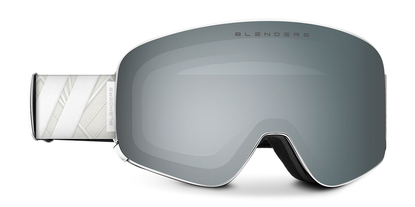 Ghost Island Aura Snow Goggles - White Frame with Chrome Silver Lens ...