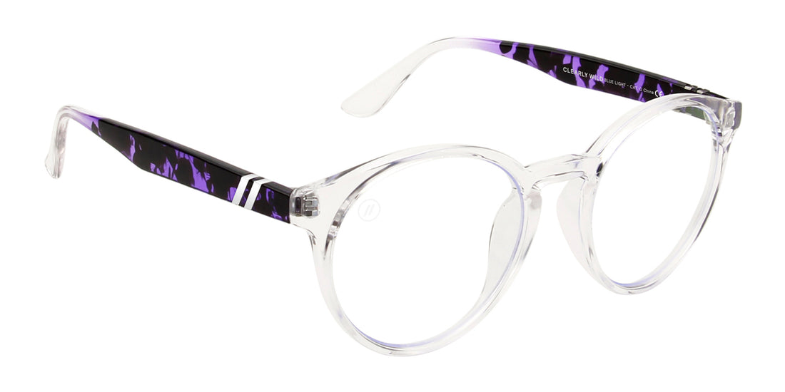 Clearly Wild Blue Light Glasses - Crystal Clear Round Frame With Blue ...