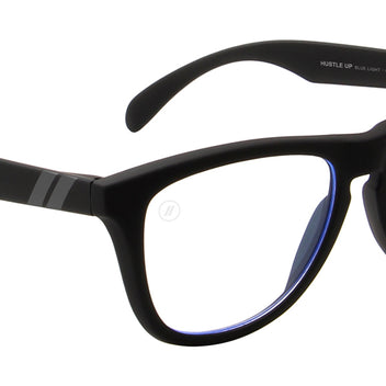 Hustle Up Blue Light Glasses - Matte Black Frame Clear Blue Light Lens
