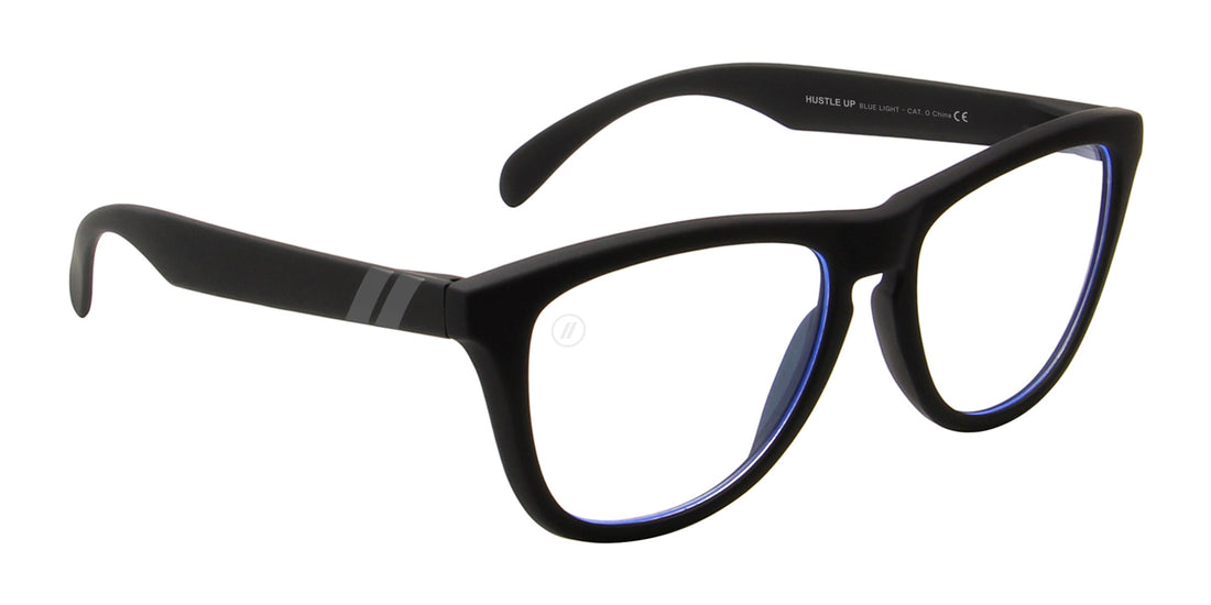Hustle Up Blue Light Glasses - Matte Black Frame Clear Blue Light Lens