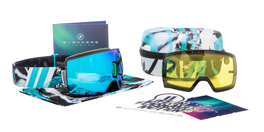 Arctic Xpress Snow Goggles - Neon Blue Nebula Ski & Snowboard Goggles ...