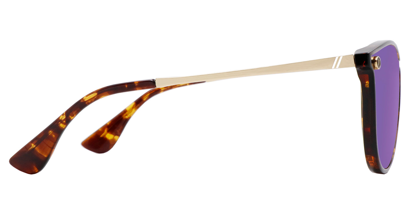 Flash Riley Polarized Sunglasses - Gloss Brown Tortoise Round Frame ...